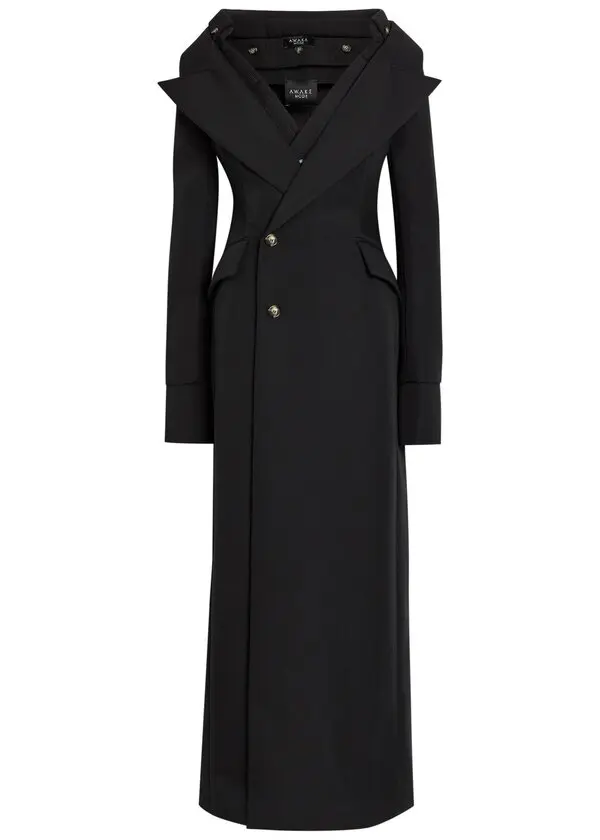 A.W.A.K.E. Mode Off-the-shoulder Maxi Blazer Dress - Black