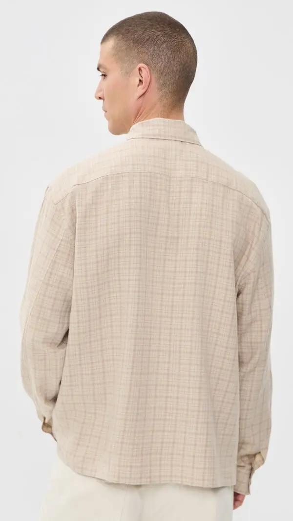 FRAME Linen Blend Plaid Shirt