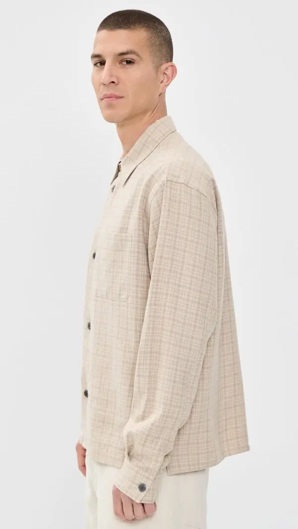 FRAME Linen Blend Plaid Shirt