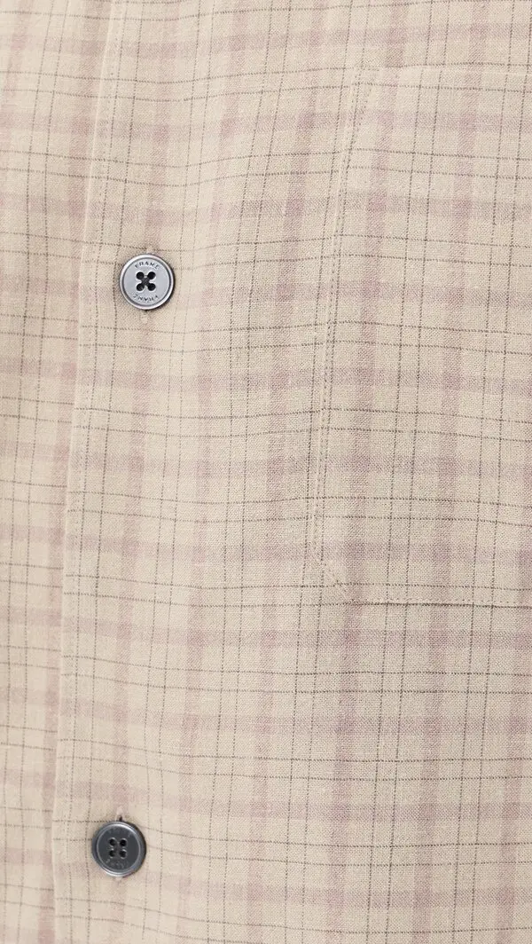 FRAME Linen Blend Plaid Shirt