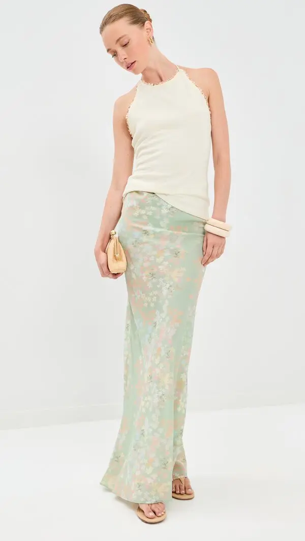 Bernadette Emily Silk Floral Print Maxi Skirt