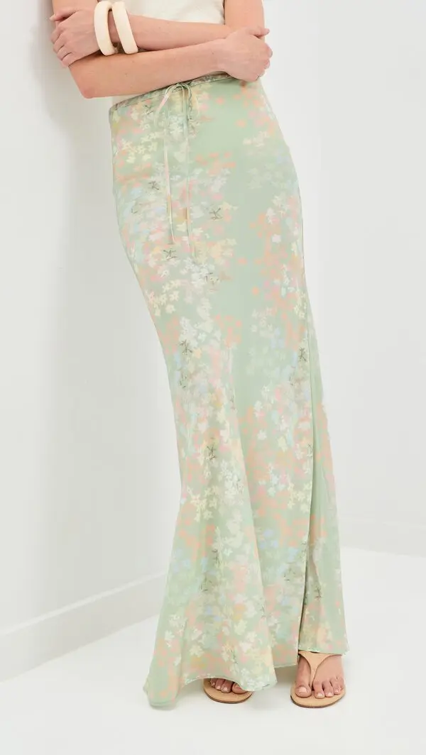 Bernadette Emily Silk Floral Print Maxi Skirt