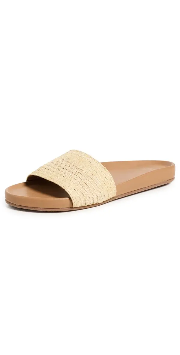 Beek Gallito Raffia Slide Sandals - Honey