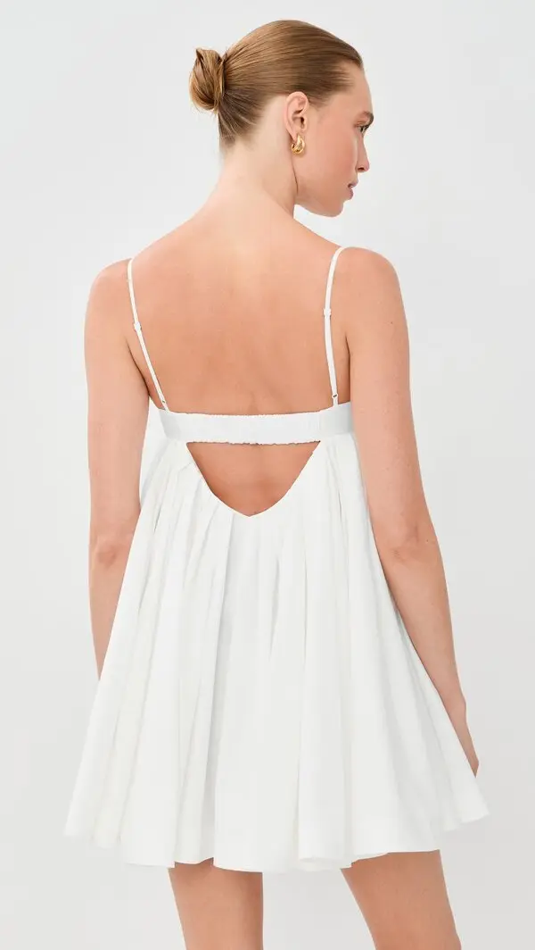 Simkhai Janie Cotton Mini Dress With Sweetheart Neckline And Cutout Detail