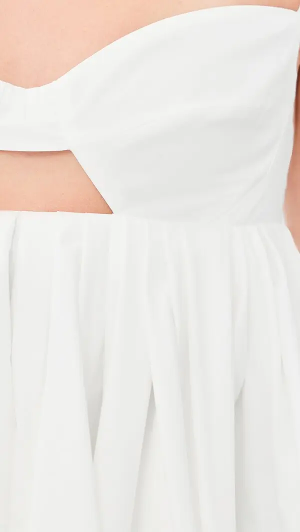 Simkhai Janie Cotton Mini Dress With Sweetheart Neckline And Cutout Detail