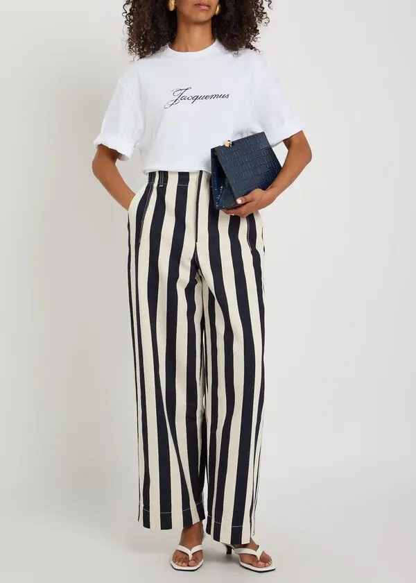 Jacquemus Le T-shirt Logo-print Cotton-blend T-shirt - White