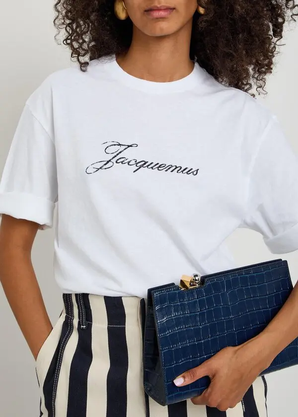 Jacquemus Le T-shirt Logo-print Cotton-blend T-shirt - White