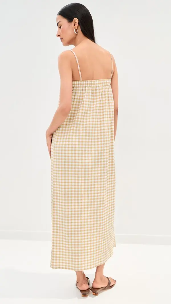 LE BOP Camille Maxi Dress - Khaki Check