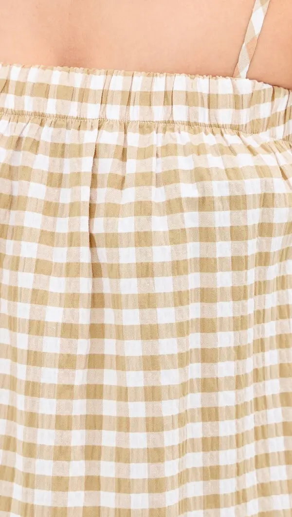 LE BOP Camille Maxi Dress - Khaki Check
