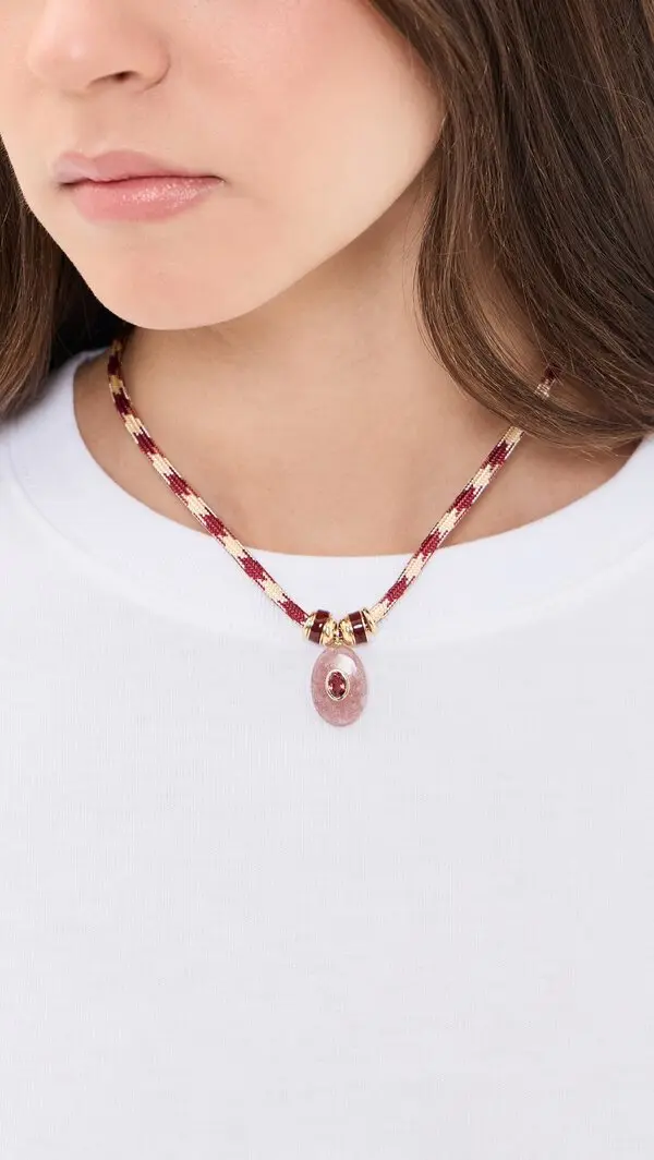 LACEY RYAN Ari Necklace With Moonstone And Garnet
