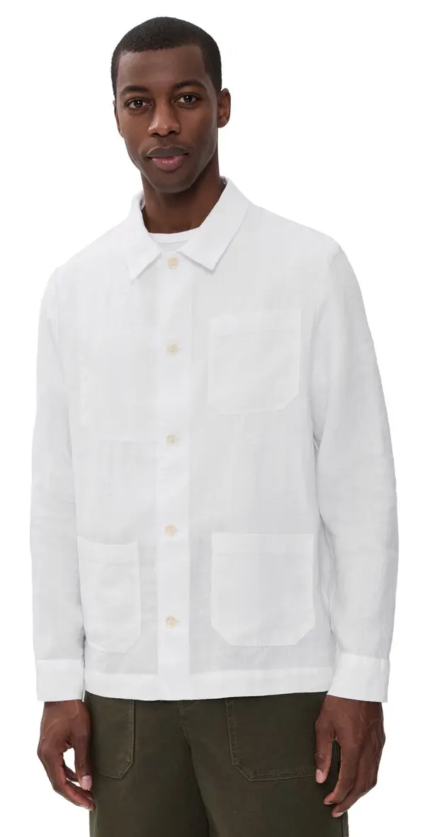 Vilebrequin Corentin Linen Solid Overshirt - White
