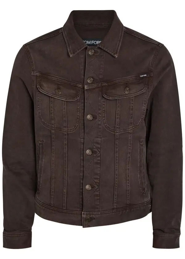 TOM FORD Patch Pocket Denim Jacket - Brown