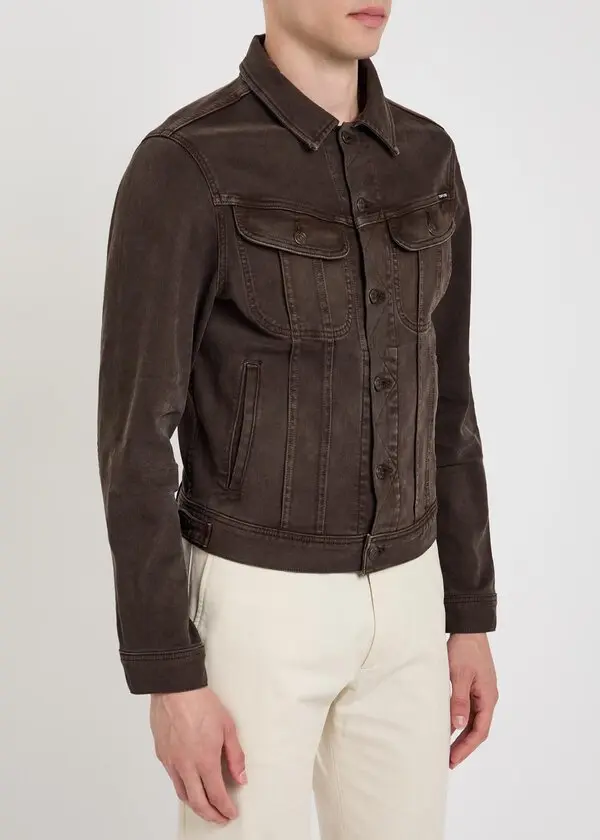 TOM FORD Patch Pocket Denim Jacket - Brown