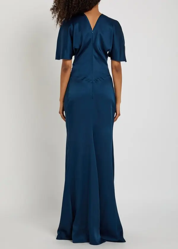 Victoria Beckham Isabella Gathered Gown - Dark Blue