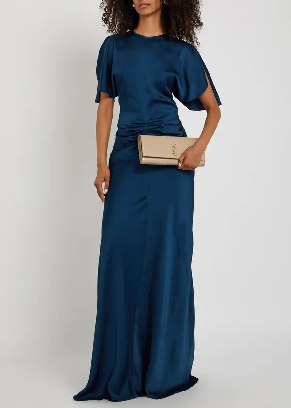 Victoria Beckham Isabella Gathered Gown - Dark Blue