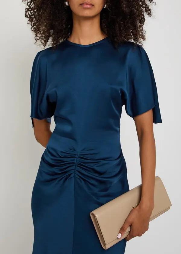 Victoria Beckham Isabella Gathered Gown - Dark Blue