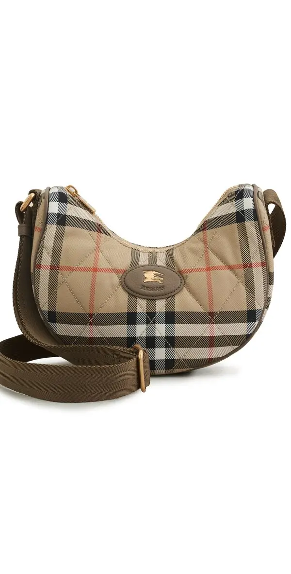 Burberry Horseferry Quilted Check Crossbody Bag - Sand