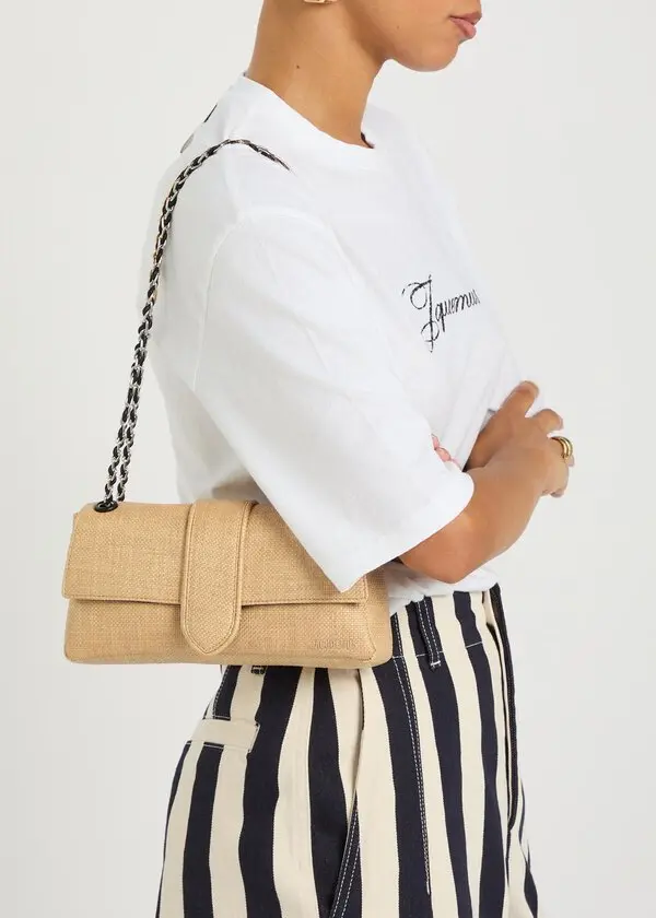 Jacquemus Le Bambino Baguette Raffia Shoulder Bag - Natural