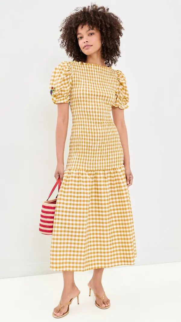 LISA SAYS GAH Fiona Gingham Check Maxi Dress