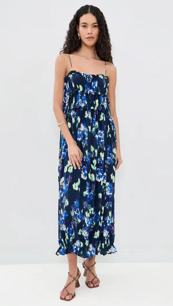 Ulla Johnson Clove Silk Floral Print Midi Dress