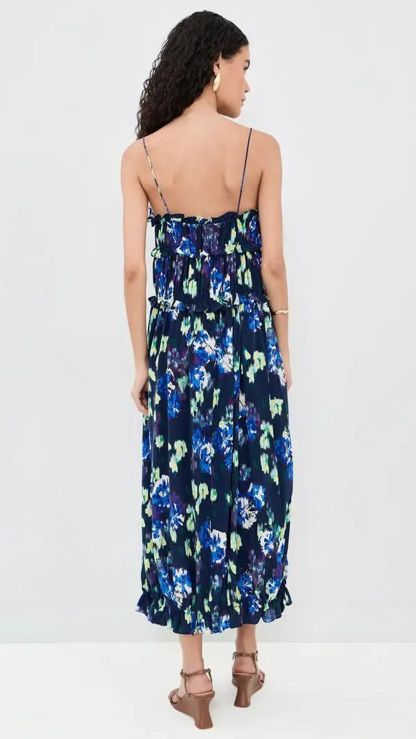 Ulla Johnson Clove Silk Floral Print Midi Dress