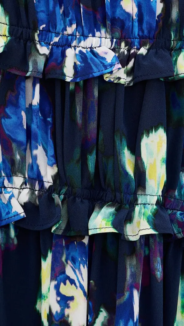 Ulla Johnson Clove Silk Floral Print Midi Dress