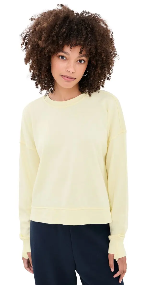 Sweaty Betty After Class Cropped Sweatshirt - Butterscotch Yellow