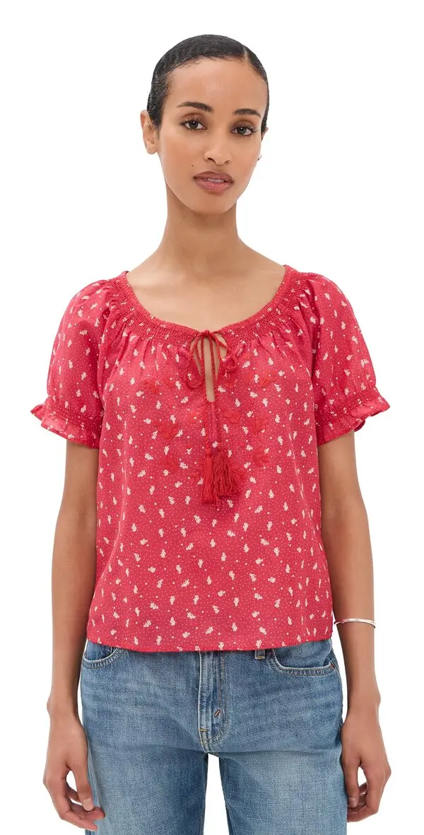RE/DONE Katie Embroidered Top - Bandana