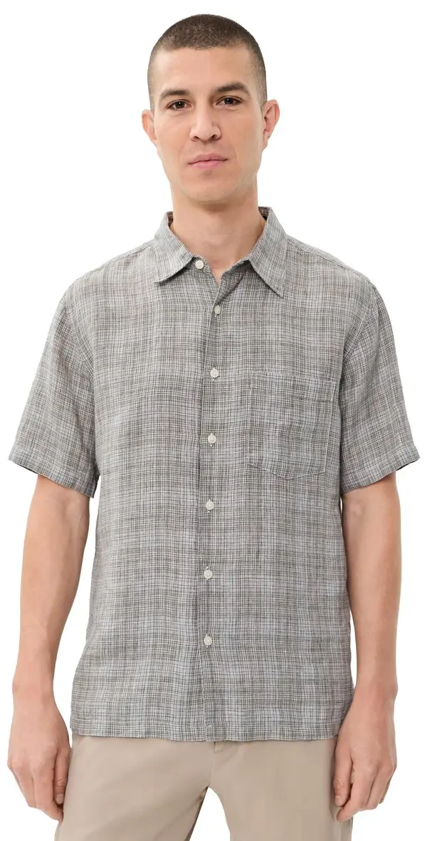 Theory Irving Short Sleeve Shirt - Pine Grove Multi