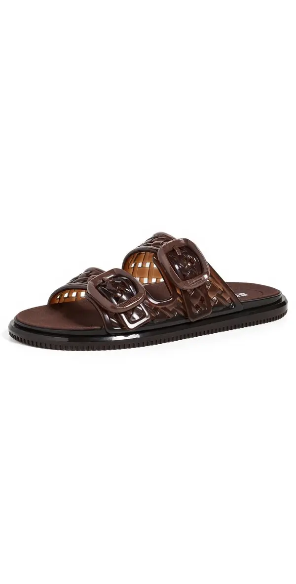 Melissa Possession Jelly Sandals With Woven Detail And Buckle Straps - Brown