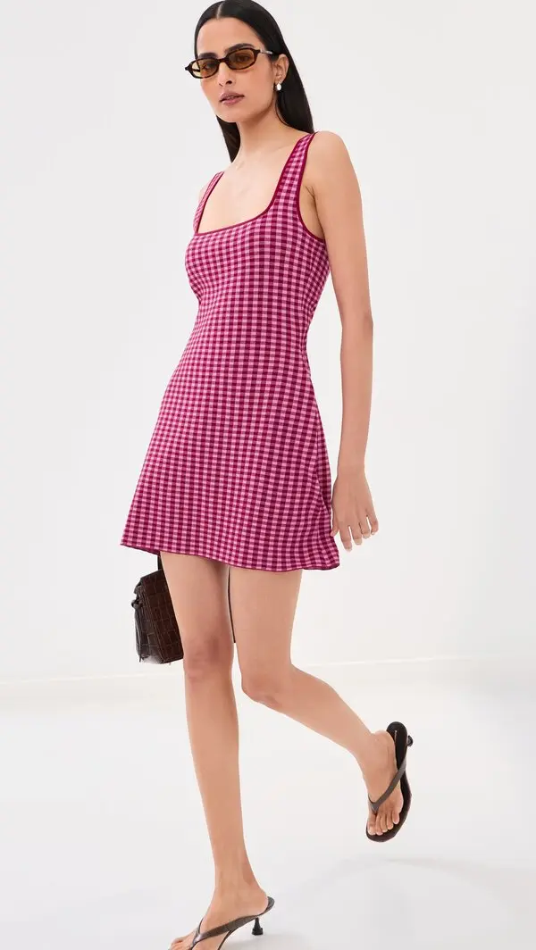 LE BOP Gingham Knit Mini Dress - Bubblegum Pink