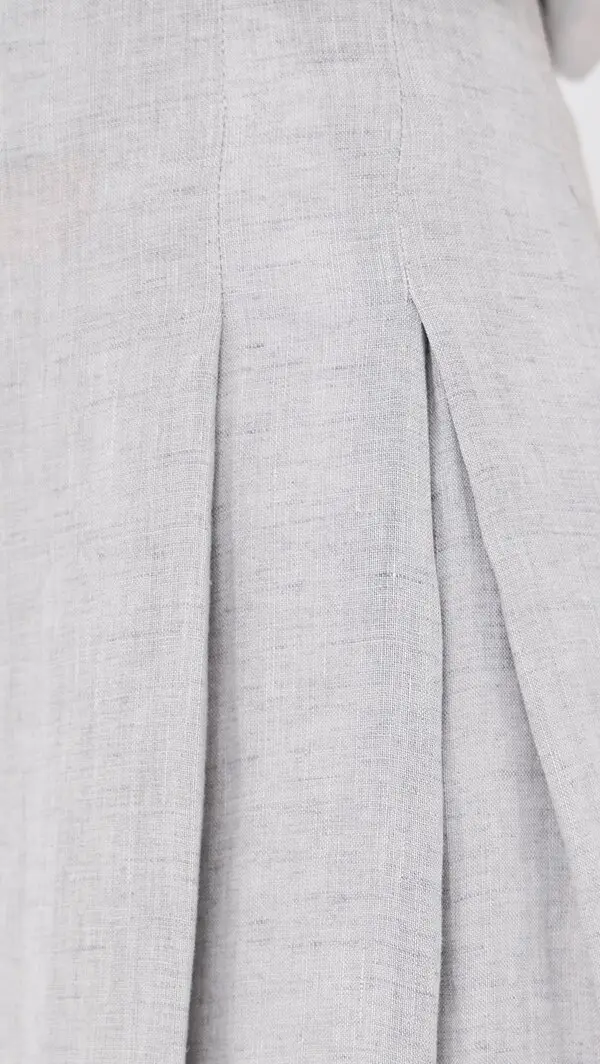 TWP Pleated Wide-leg Hemp Trousers - Light Heather Grey