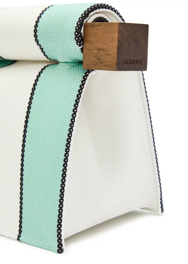 Jacquemus La Pochette Rond Carre Striped Canvas Clutch