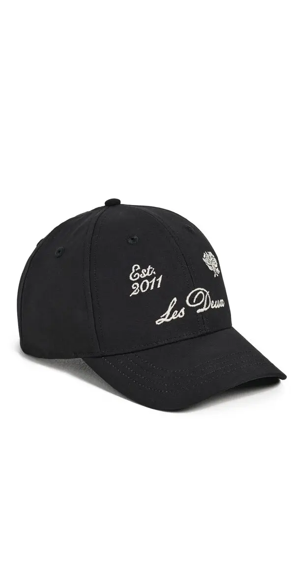 LES DEUX Baseball Cap With Embroidered Details - Black