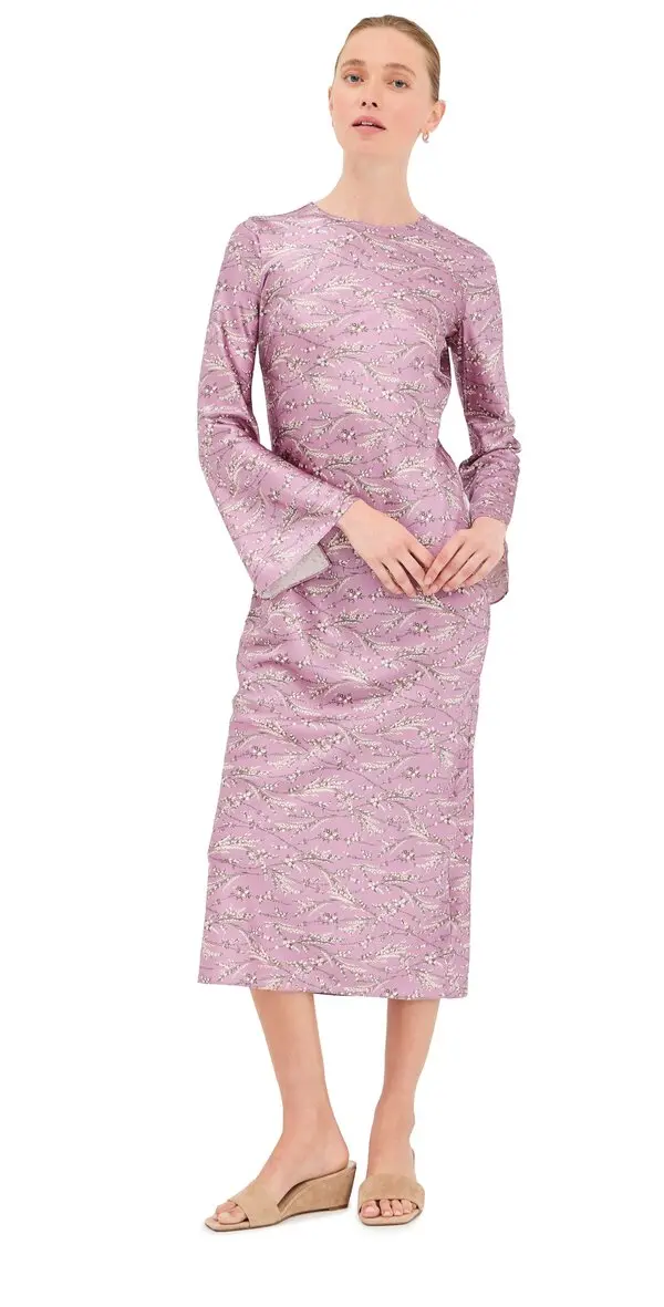 Veronica Beard Gemma Midi Dress - Orchid Haze Multi
