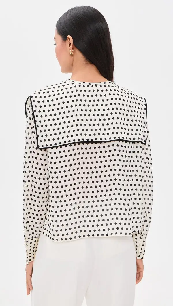 FRAME Polka Dot Silk Blouse