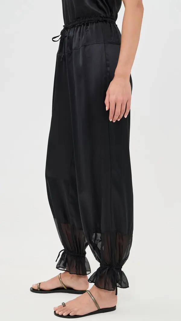 Ulla Johnson Camille Silk Cinched Pants - Noir