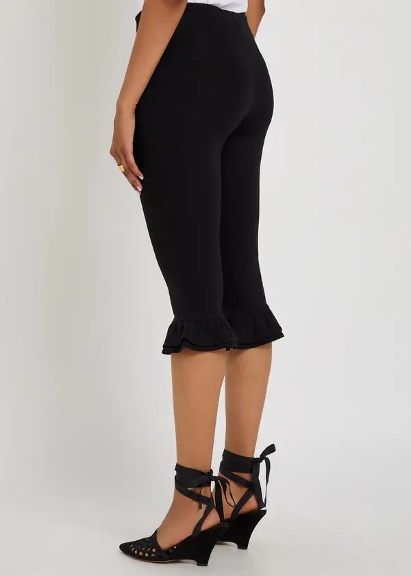 Jacquemus Le Bermuda Playa Ruffled Jersey Capri Trousers