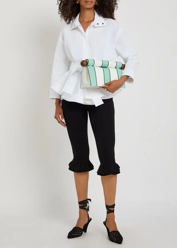 Jacquemus Le Bermuda Playa Ruffled Jersey Capri Trousers