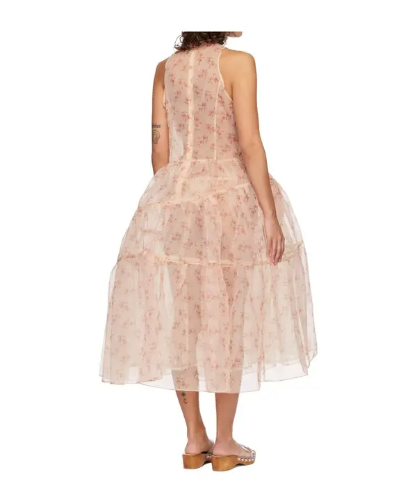 Simone Rocha Sleeveless Printed Dress With Bow Detail