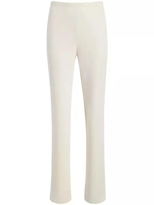 Another Tomorrow Cream White Jersey Slim-fit Trousers - Neutrals