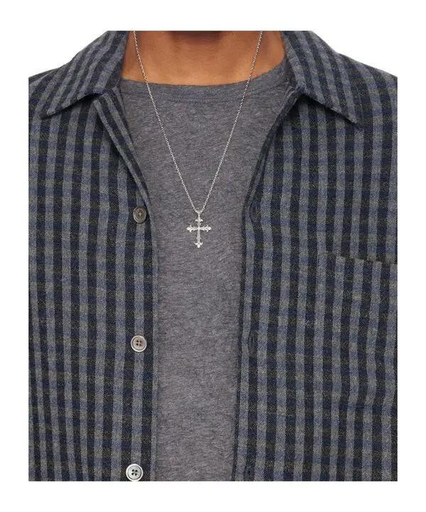Emanuele Bicocchi Sterling Medium Fleury Cross Pendant Necklace