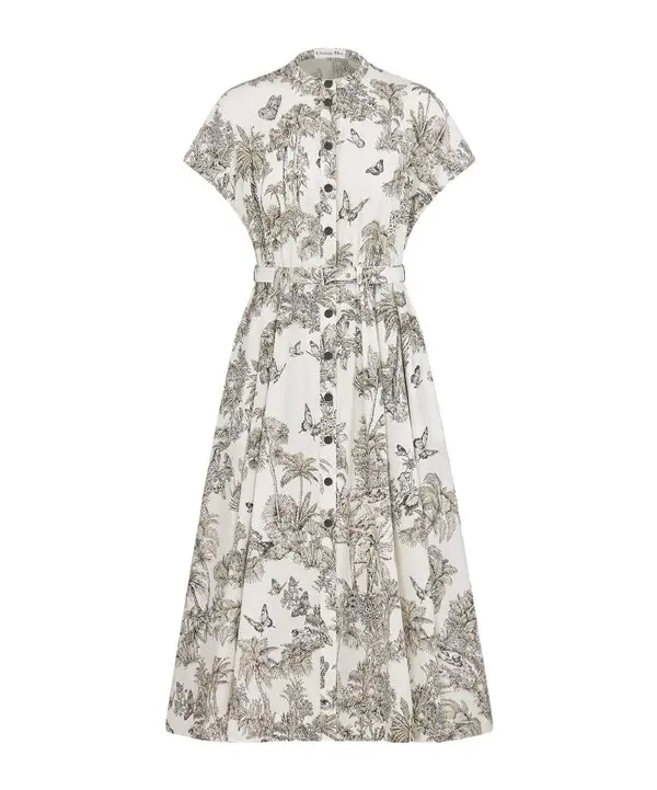 Dior Riviera Mid-length Shirtdress With Graphic Motif - White