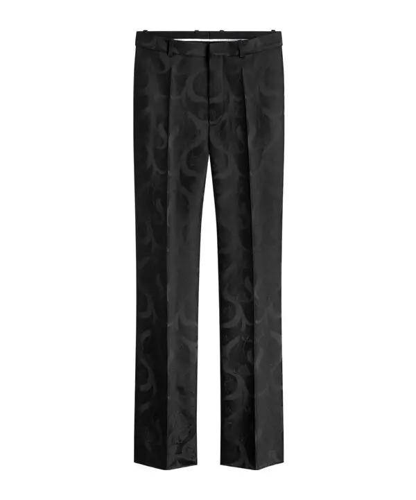 Dior Fitted Tailored Trousers With Monogram Pattern - Black