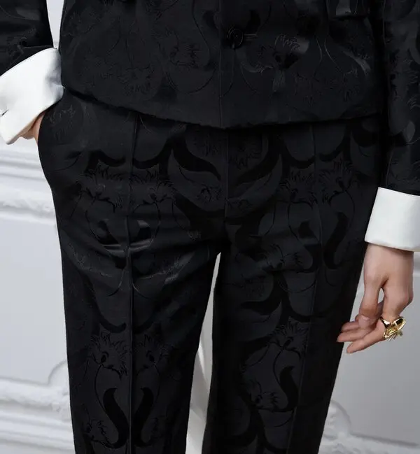 Dior Fitted Tailored Trousers With Monogram Pattern