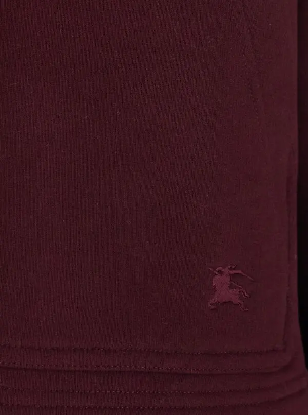 Burberry Checked-band Zip-up Hoodie - Vineyard Red
