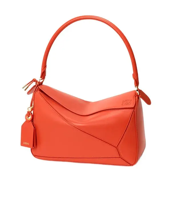 Loewe Medium Featherlight Puzzle Shoulder Bag - Deep Saffron