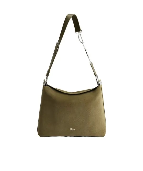 Dior Medium Suede Calfskin Bag - Khaki