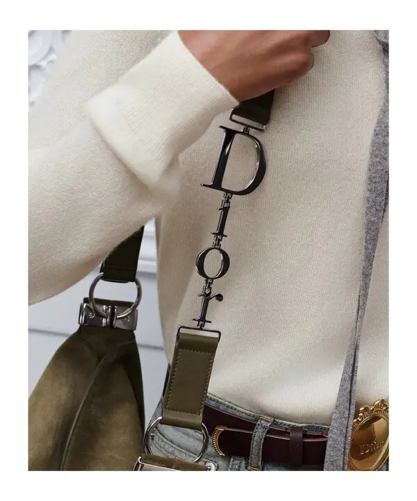 Dior Medium Suede Calfskin Bag - Khaki