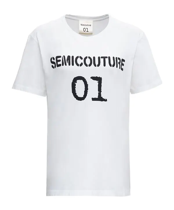 SEMICOUTURE Short Sleeve Printed T-shirt - White